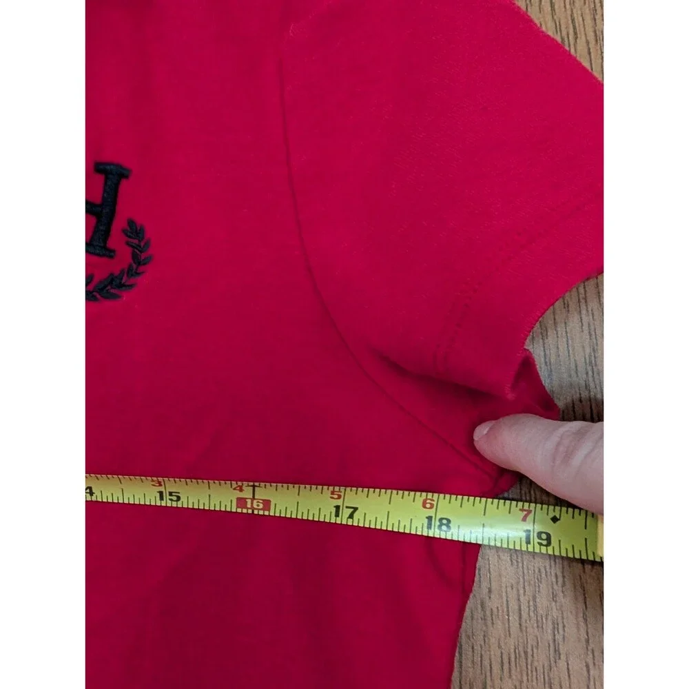 Tommy Hilfiger | Tops | Tommy Hilfiger Womens Red Polo Shirt W H Logo ...